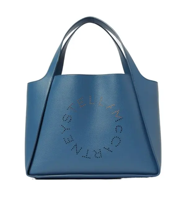 Stella McCartney Logo Perforated Tote Bag - Blue