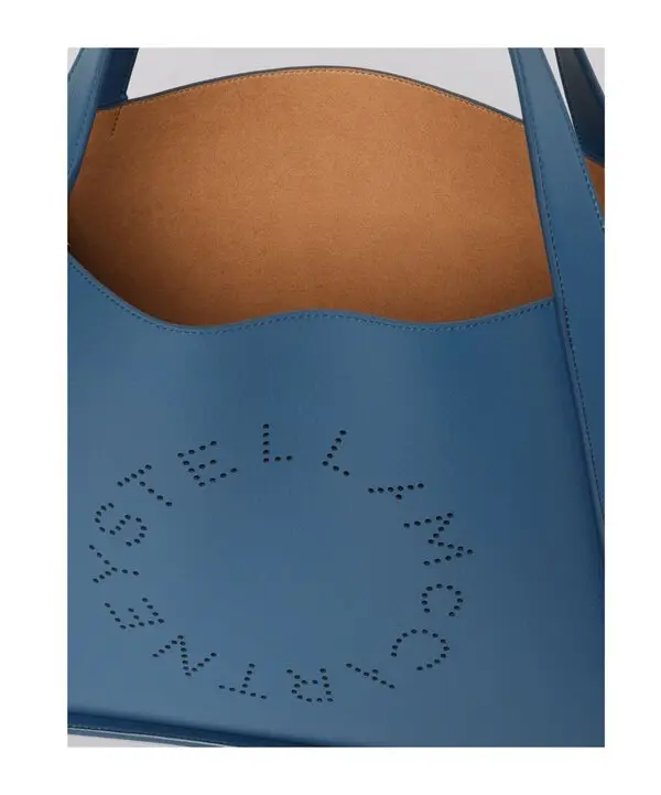 Stella McCartney Logo Perforated Tote Bag - Blue