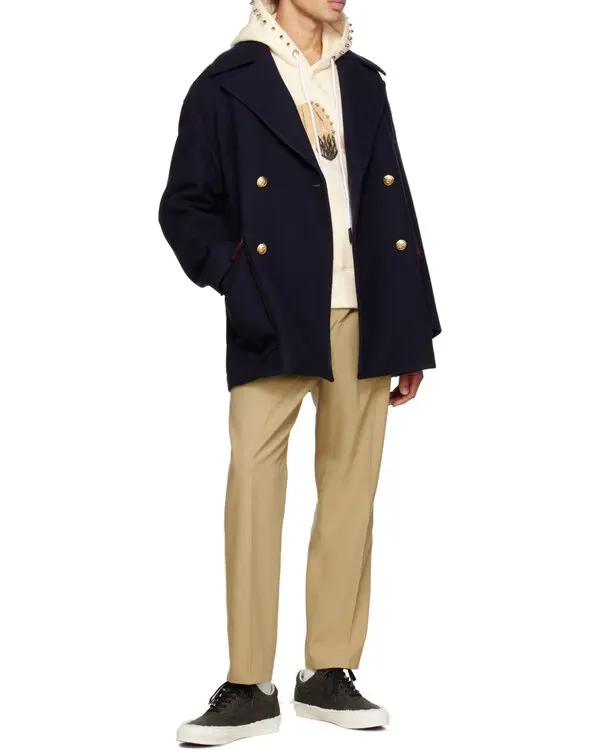 Palm Angels Double-breasted Embroidered Coat