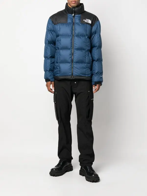 The North Face High Collar Long Sleeved Down Jacket - Blue