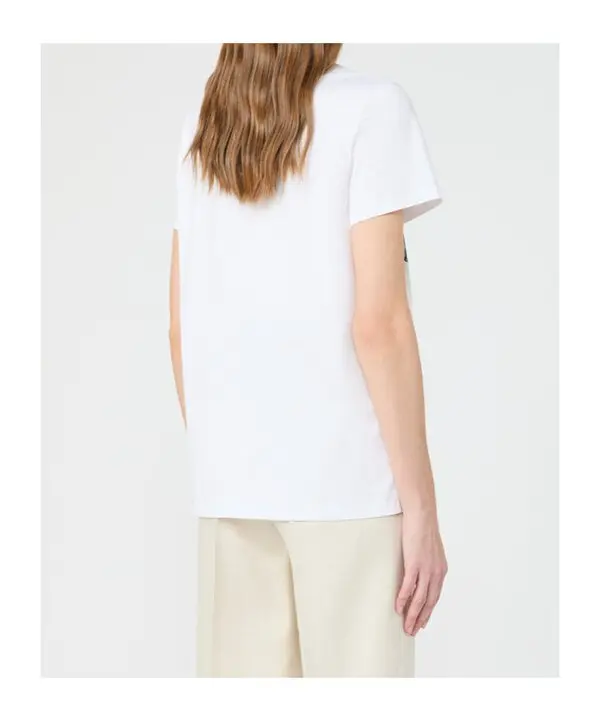 Max Mara Spadino Graphic Printed Jersey T-shirt - White