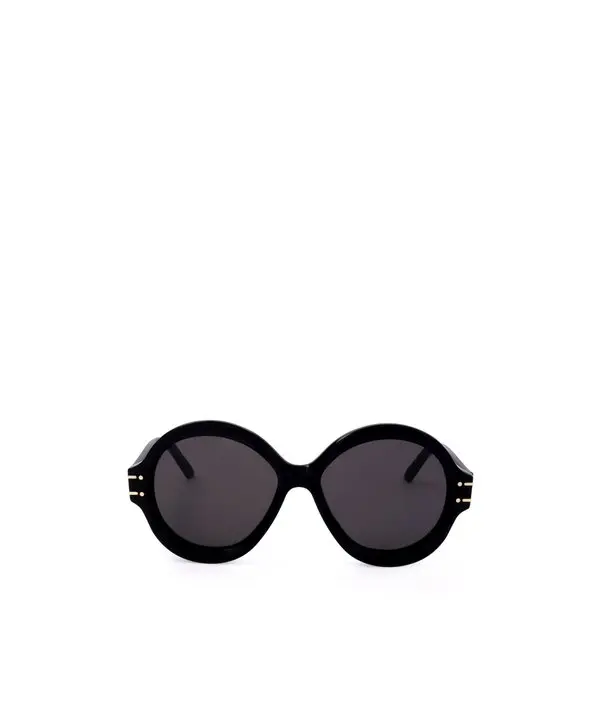 Dior Round Frame Sunglasses With Logo Detail - Black