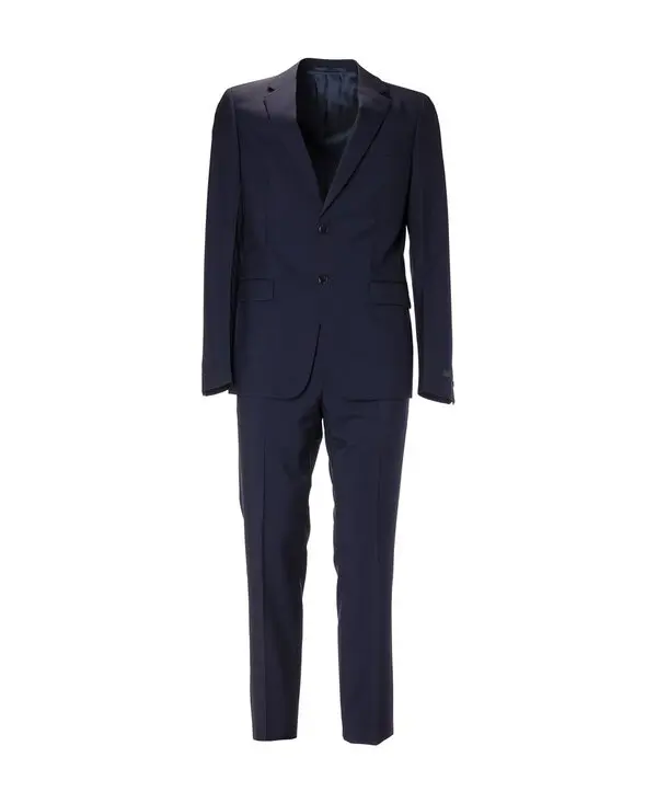 Prada Single Breasted Wool And Mohair Suit - Blue