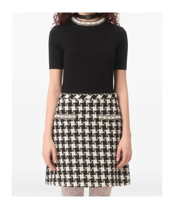 Valentino Garavani Embellished Crewneck Knitted Top
