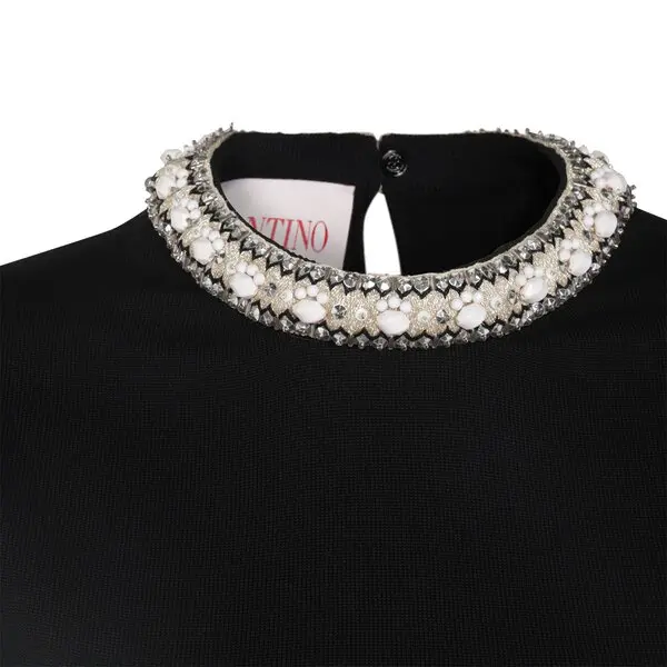 Valentino Garavani Embellished Crewneck Knitted Top