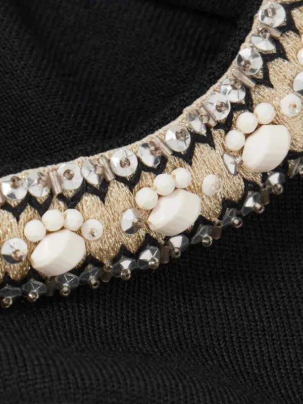 Valentino Garavani Embellished Crewneck Knitted Top
