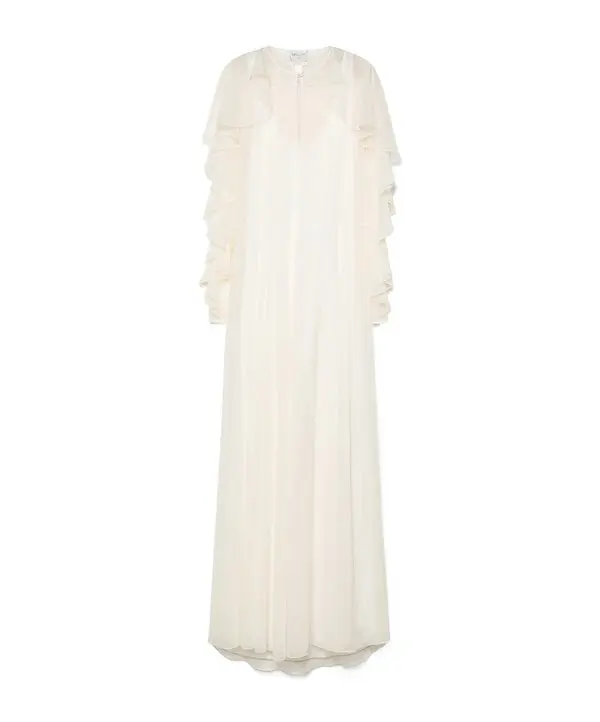 FORTE_FORTE Ruffled Chiffon Maxi Dress - White