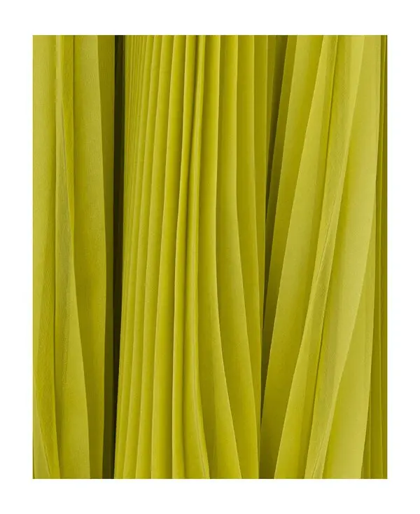 Dior Asymmetric Silk Chiffon Pleated Maxi Dress