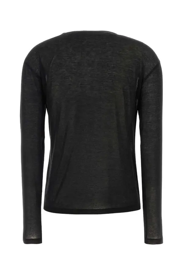 Miu Miu Logo Patch Long-sleeved T-shirt