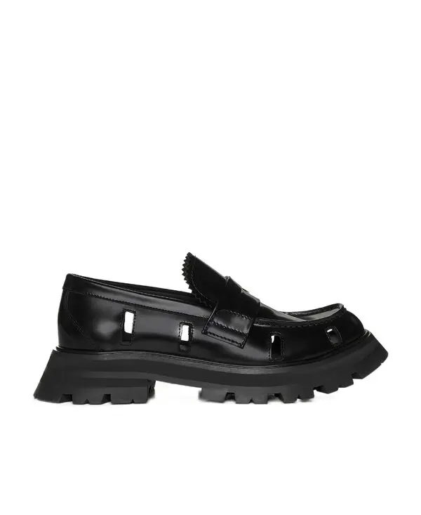 Alexander McQueen Cut-out Flat Loafers