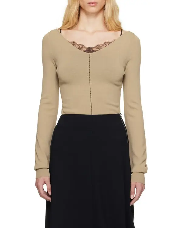 LEMAIRE V-neck Long Sleeve Top