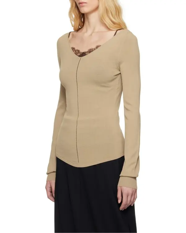 LEMAIRE V-neck Long Sleeve Top