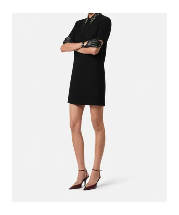 Versace Embellished Collar Mini Dress