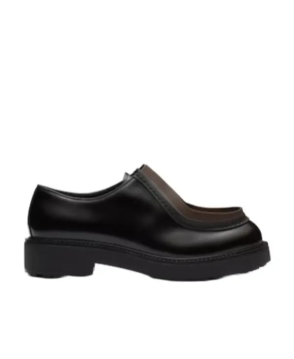 Prada Opaque Brushed Leather Lace-up