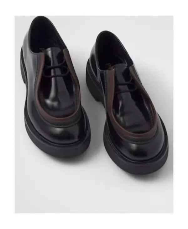Prada Opaque Brushed Leather Lace-up