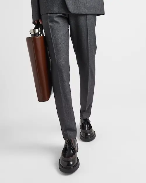 Prada Opaque Brushed Leather Lace-up