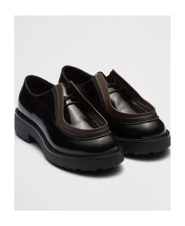 Prada Opaque Brushed Leather Lace-up