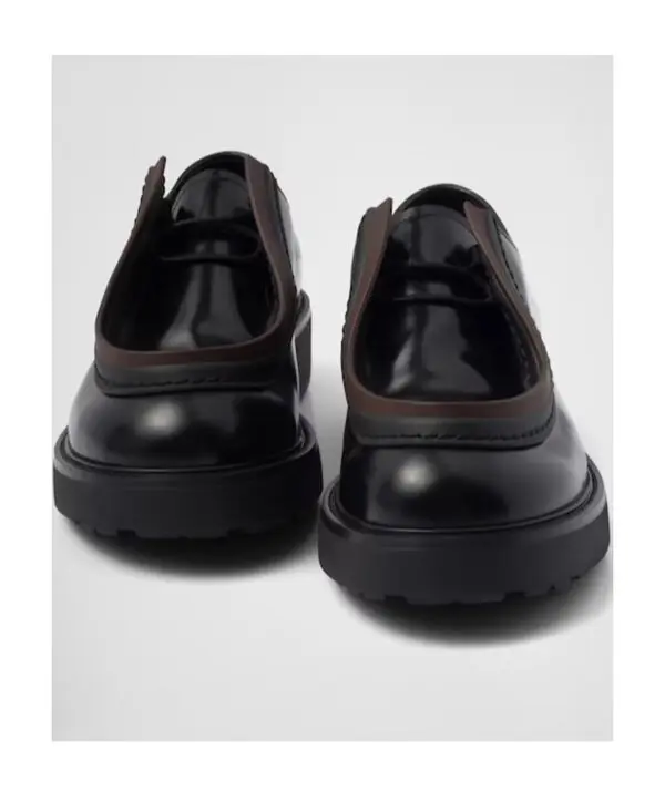 Prada Opaque Brushed Leather Lace-up