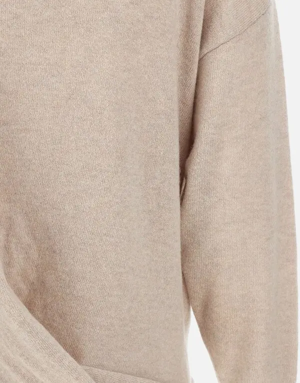 Marella Stand Collar Pullover Sweater With Ruched Hem