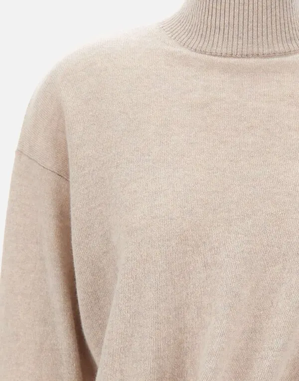 Marella Stand Collar Pullover Sweater With Ruched Hem