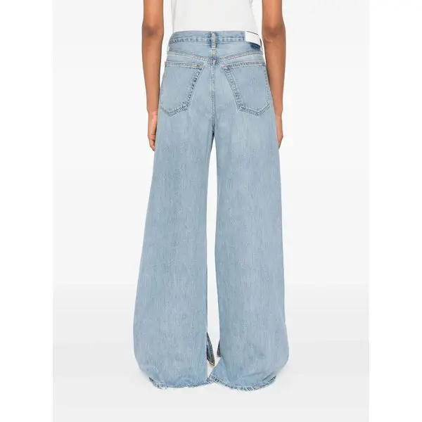 RE/DONE Light Wash Wide Leg Jeans - Blue