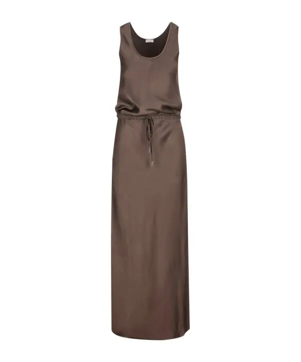 Brunello Cucinelli Sleeveless Round Neck Maxi Dress