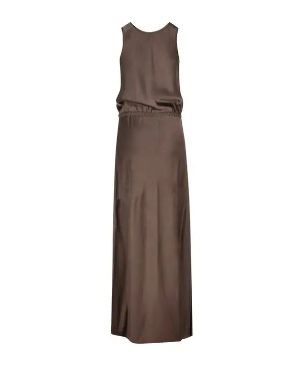 Brunello Cucinelli Sleeveless Round Neck Maxi Dress