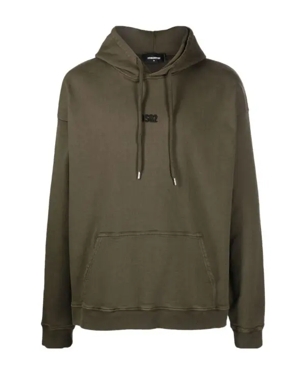 Dsquared2 Logo Print Drawstring Hoodie - Brown