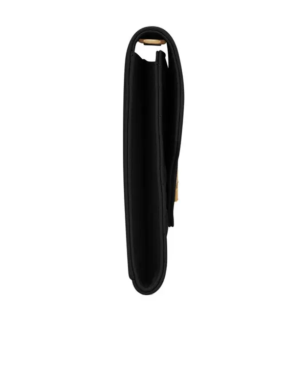 Saint Laurent Logo Plaque Envelope Clutch Bag - Black