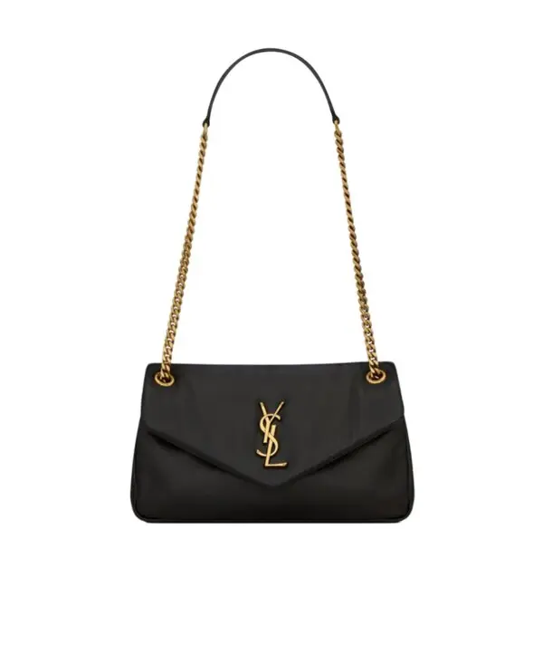 Saint Laurent Calypso Logo Plaque Shoulder Bag - Black