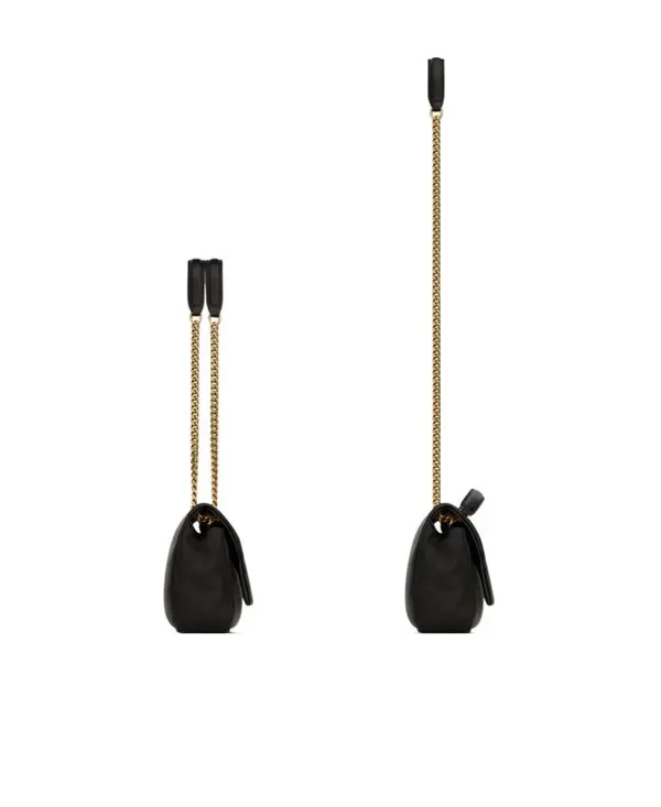 Saint Laurent Calypso Logo Plaque Shoulder Bag - Black