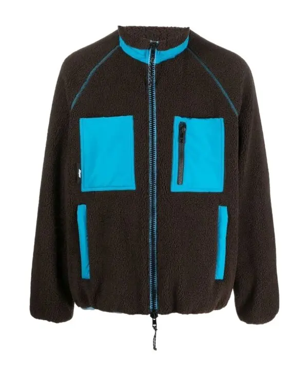 MSGM Logo Patch Zip-up Jacket - Black