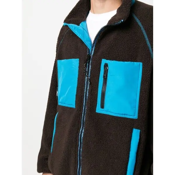 MSGM Logo Patch Zip-up Jacket - Black