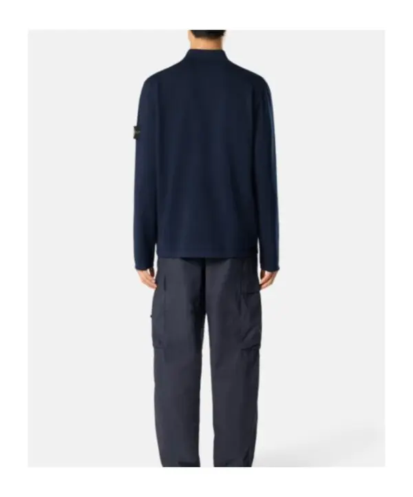 Stone Island Long-sleeved Knitted Polo Shirt