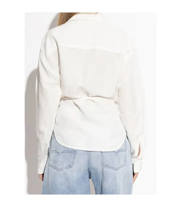 DIESEL® C-delphos-s3 Wrap Shirt With Self-tied Detail - White