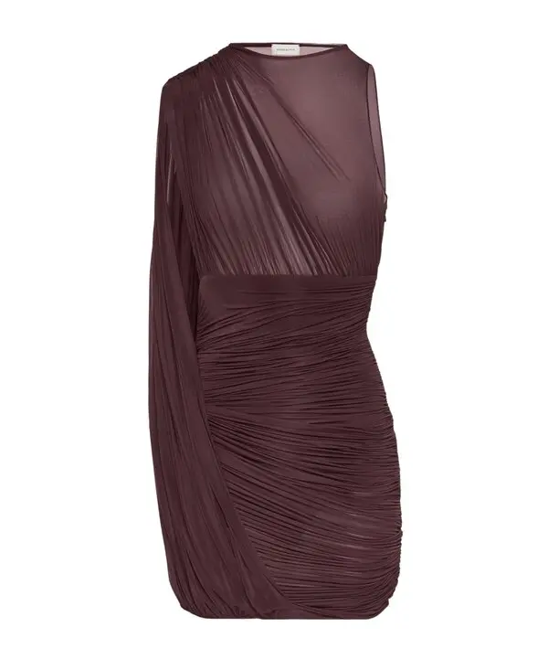 Magda Butrym Sheer Draped Ruched Mini Dress