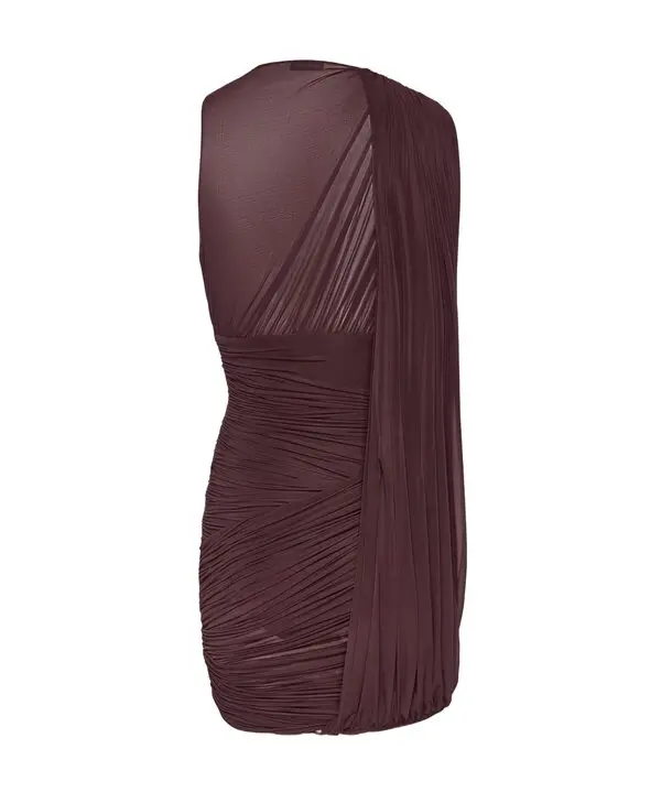 Magda Butrym Sheer Draped Ruched Mini Dress