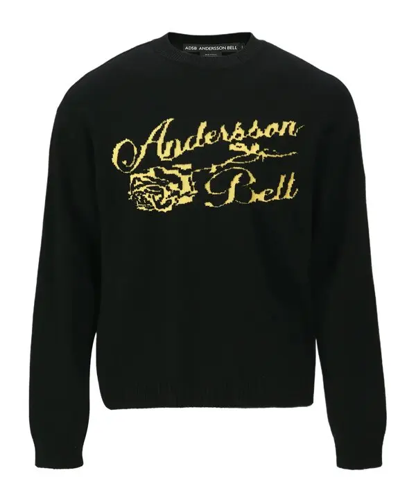Andersson Bell Rose Jacquard Crew Neck Sweater