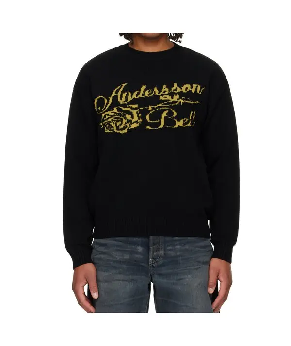 Andersson Bell Rose Jacquard Crew Neck Sweater