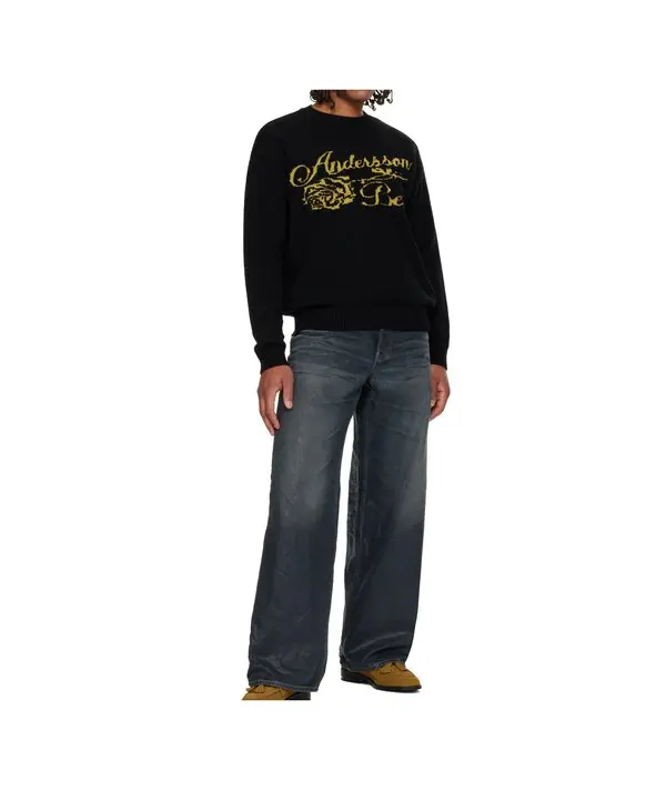 Andersson Bell Rose Jacquard Crew Neck Sweater