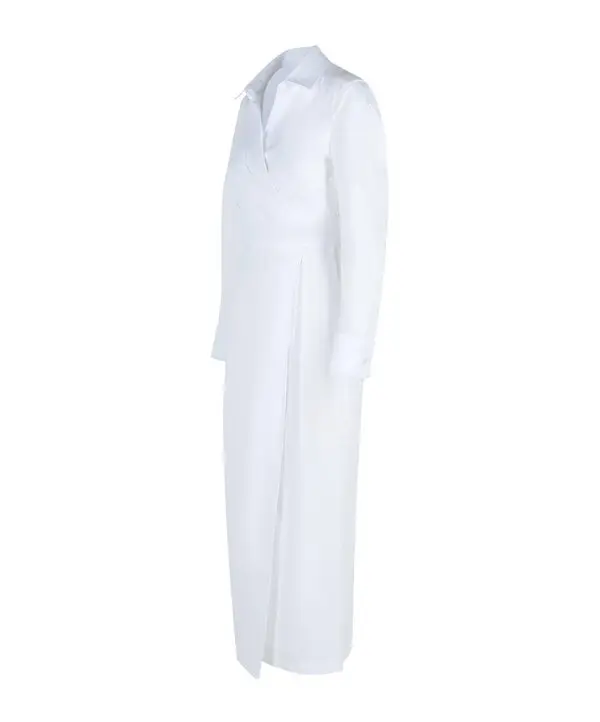 Max Mara Balzac Long-sleeved Wrap Dress - Optic White