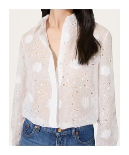 Valentino Garavani Floral Embroidered Long-sleeved Shirt