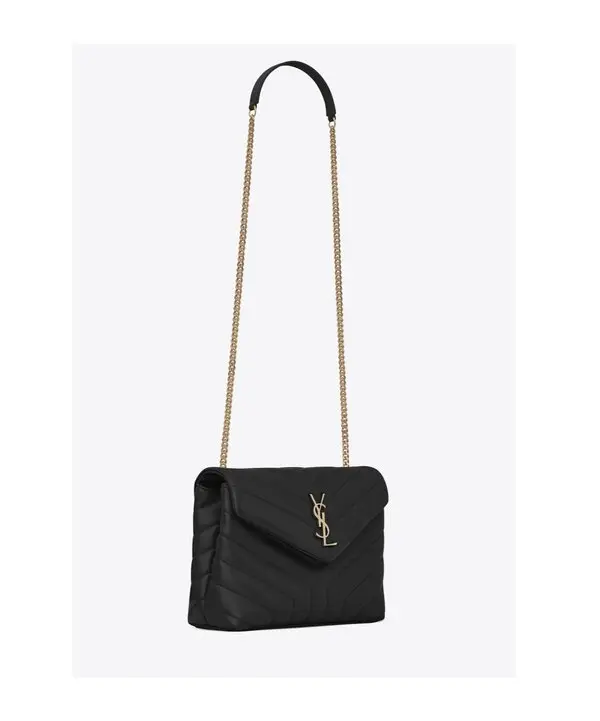 Saint Laurent Loulou Matelassé Small Shoulder Bag - Black
