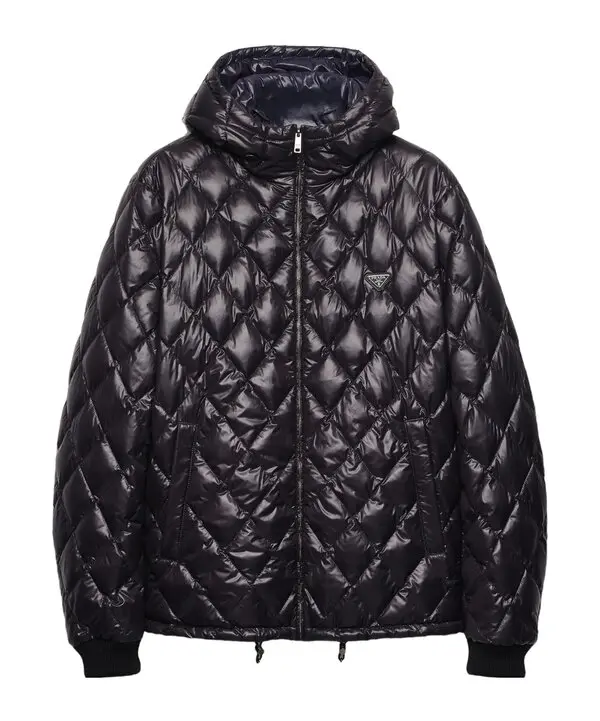 Prada Quilted Hooded Zip-up Jacket