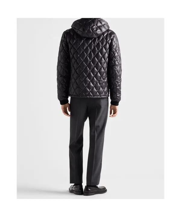 Prada Quilted Hooded Zip-up Jacket