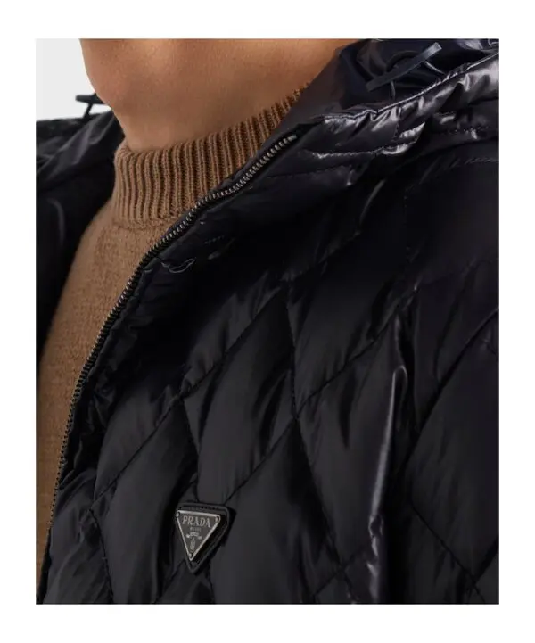 Prada Quilted Hooded Zip-up Jacket
