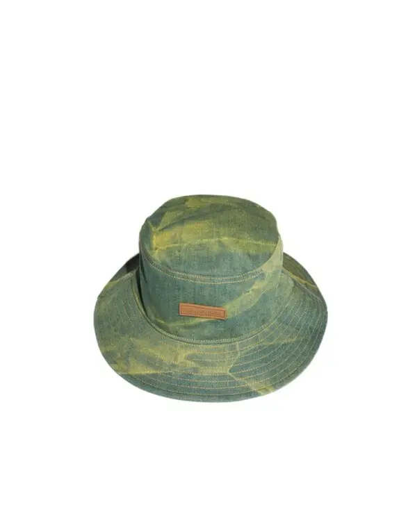 Acne Studios Acid-wash Denim Bucket Hat - Green