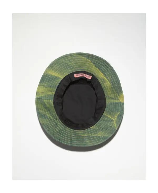 Acne Studios Acid-wash Denim Bucket Hat - Green
