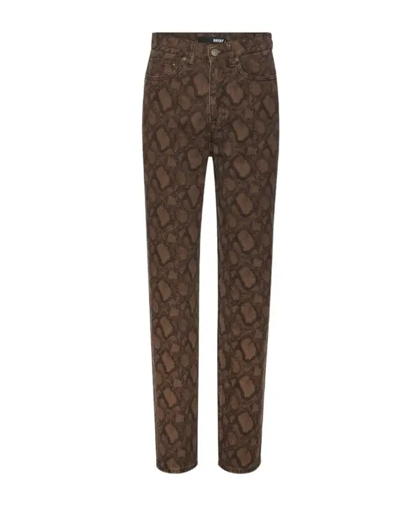 ROTATE BY BIRGER CHRISTENSEN Animal Print Straight-leg Jeans - Green