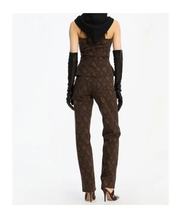 ROTATE BY BIRGER CHRISTENSEN Animal Print Straight-leg Jeans